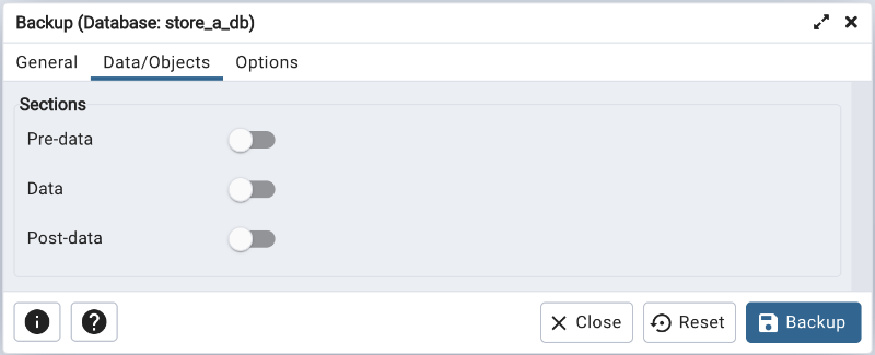 Backup Dialog — pgAdmin 4 6.19 documentation