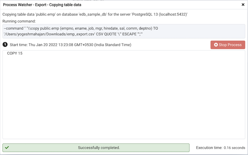 Import/Export Data Dialog — pgAdmin 4 8.1 documentation