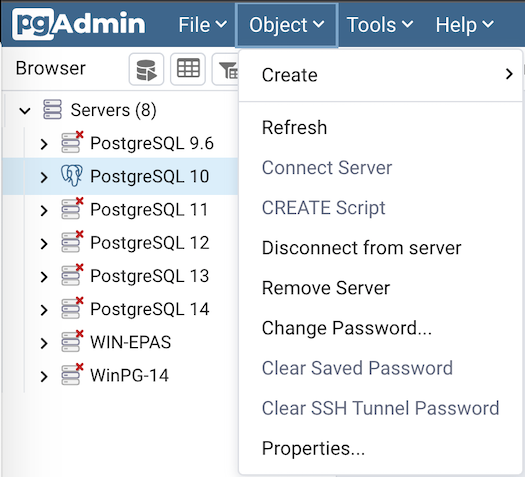 Menu Bar — pgAdmin 4 8.1 documentation
