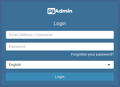 Login Page — pgAdmin 4 8.10 documentation