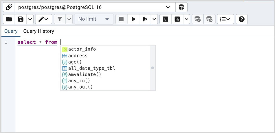 Query Tool — pgAdmin 4 8.10 documentation