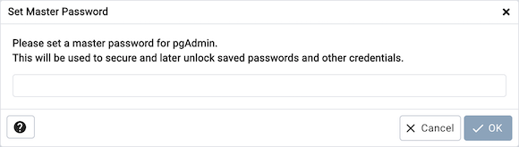 Master Password — pgAdmin 4 8.11 documentation