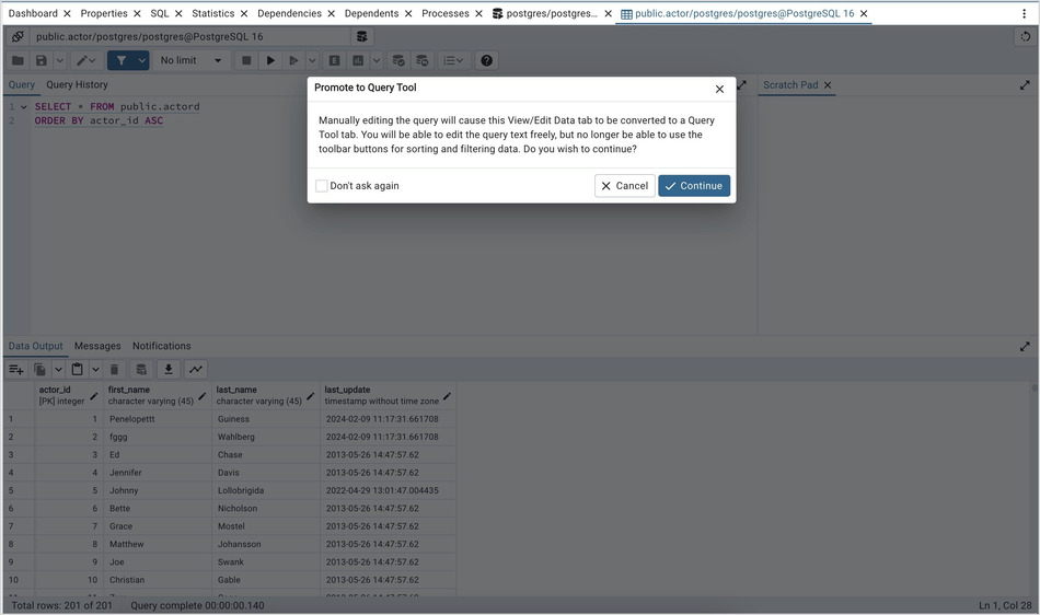 View/Edit Data — pgAdmin 4 8.11 documentation