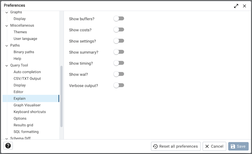Preferences Dialog — pgAdmin 4 8.12 documentation