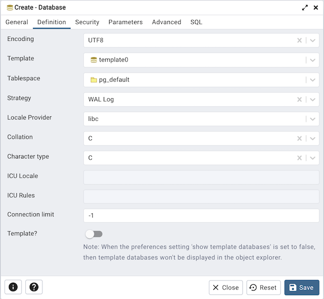 Database Dialog — Pgadmin 4 82 Documentation 0260
