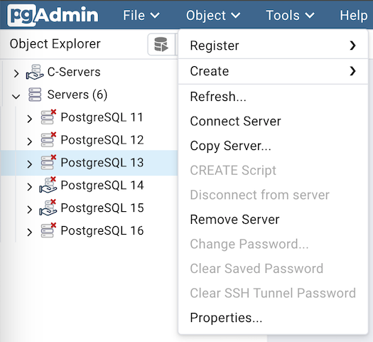 Menu Bar — pgAdmin 4 8.2 documentation