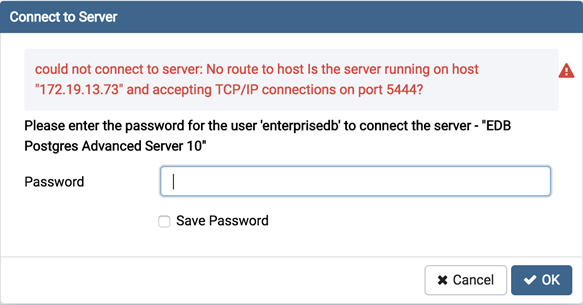 Connection Error — pgAdmin 4 8.9 documentation