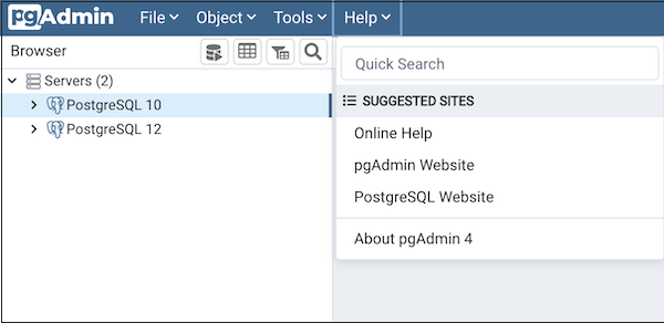 Menu Bar — pgAdmin 4 8.9 documentation