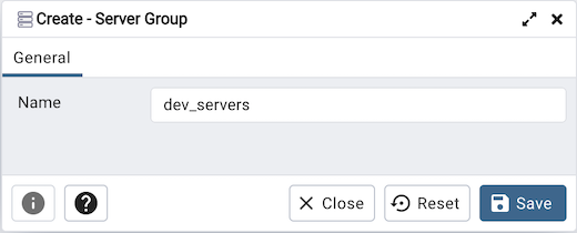 Server Group Dialog — pgAdmin 4 8.9 documentation